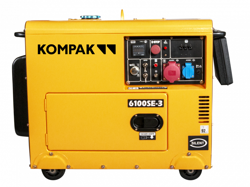 Stromgenerator von KOMPAK | 6,9 kVA Diesel Generator mit 230 V & 400 V ...